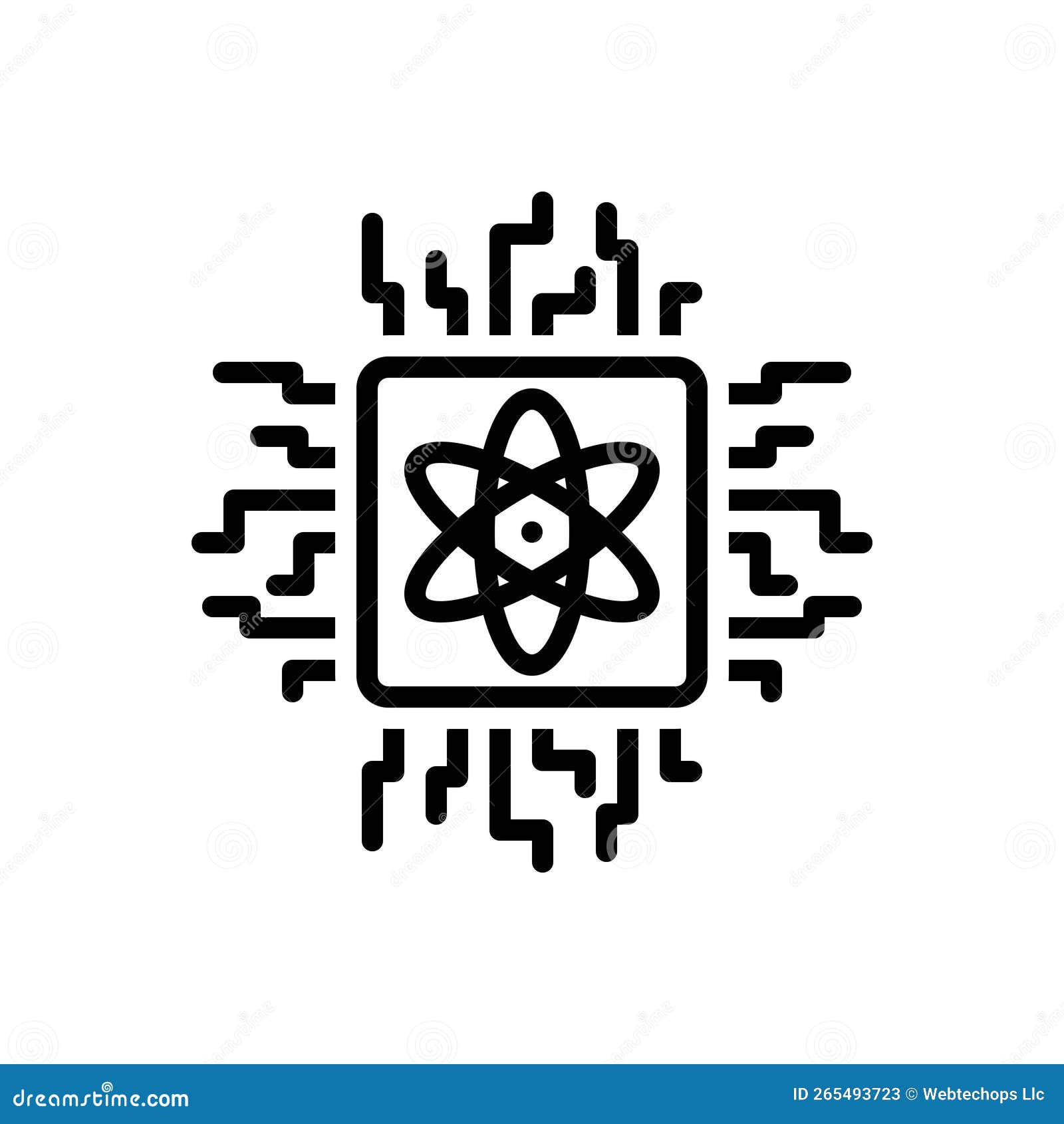 Black Line Icon for Quantum, Part and Science Stock Vector ...