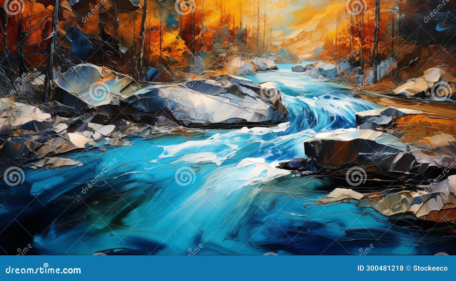 Quantum-inspired Art: Fluid Motion and Colors of the River Stock ...