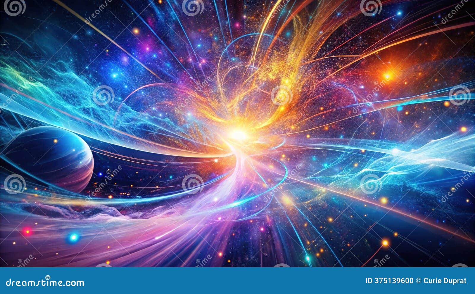 The Quantum Leap: A Glowing Blue Locomotive Navigating A Realm Of ...