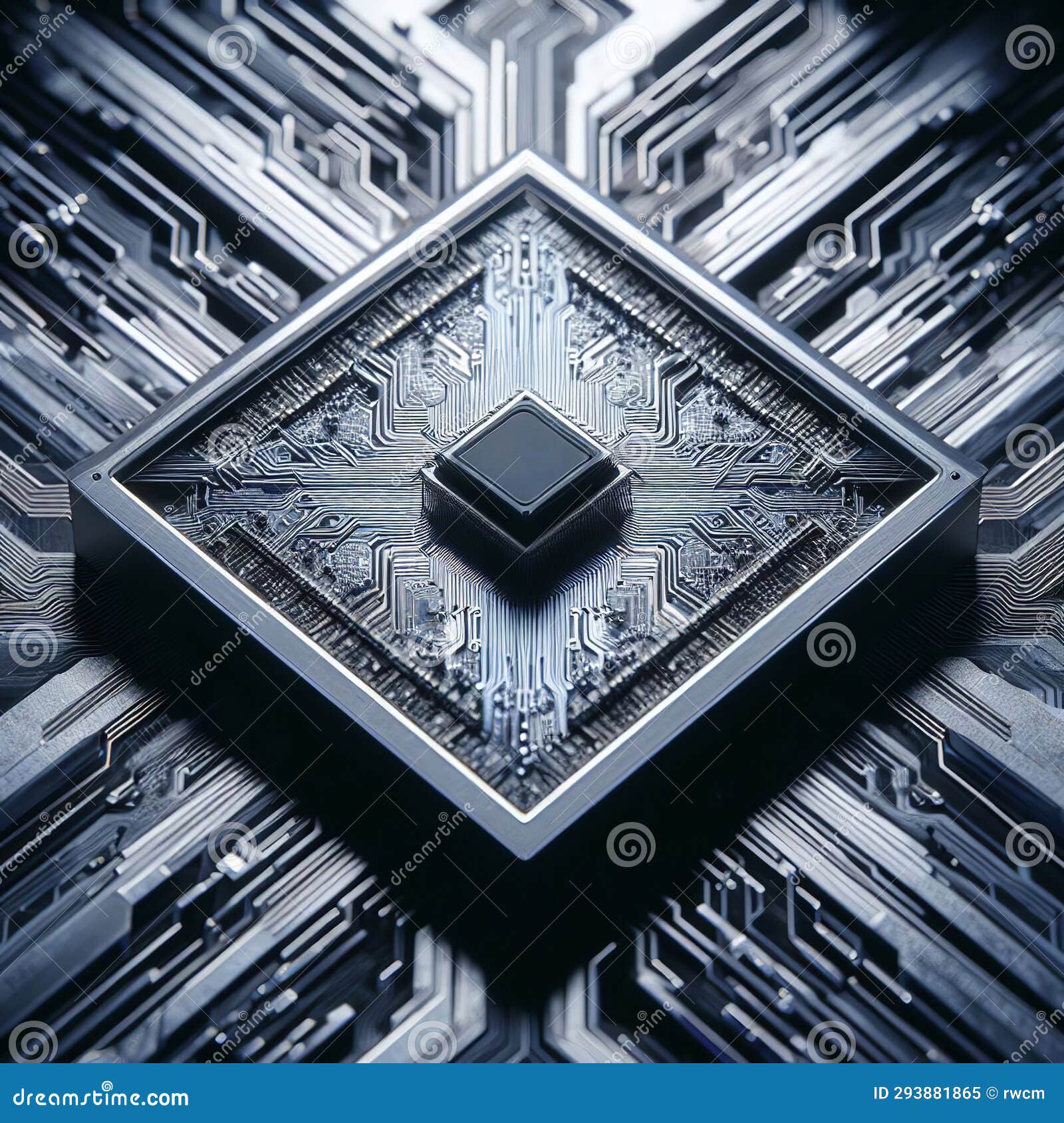 Quantum Leaps in AI Microprocessor Technology Stock Illustration ...