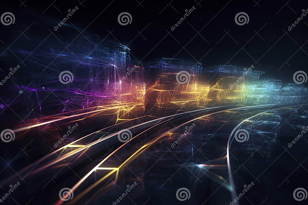 Quantum Logistics Abstract stock illustration. Illustration of user ...