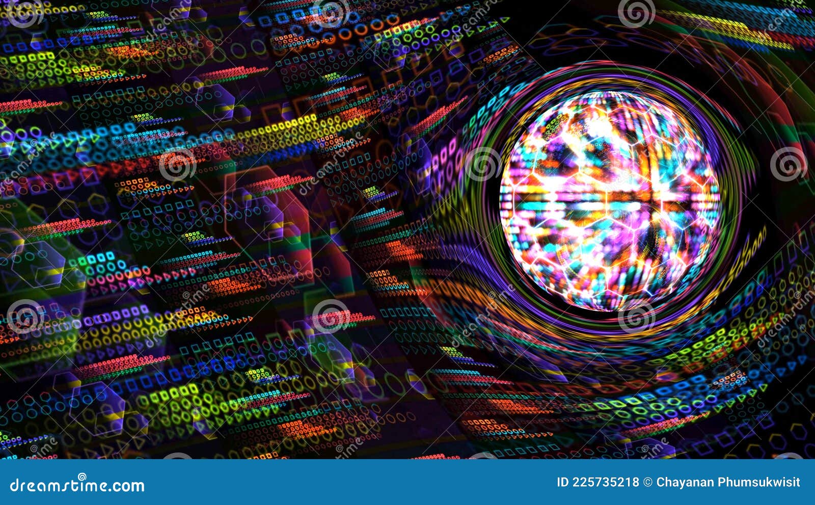 Quantum Massive Gravity Light Blue Core and Futuristic Computer ...