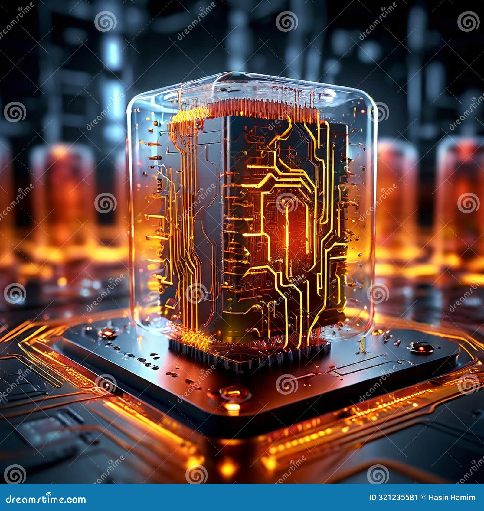 The Quantum Microchip Uses for Quantum Computer AI Generated Stock ...