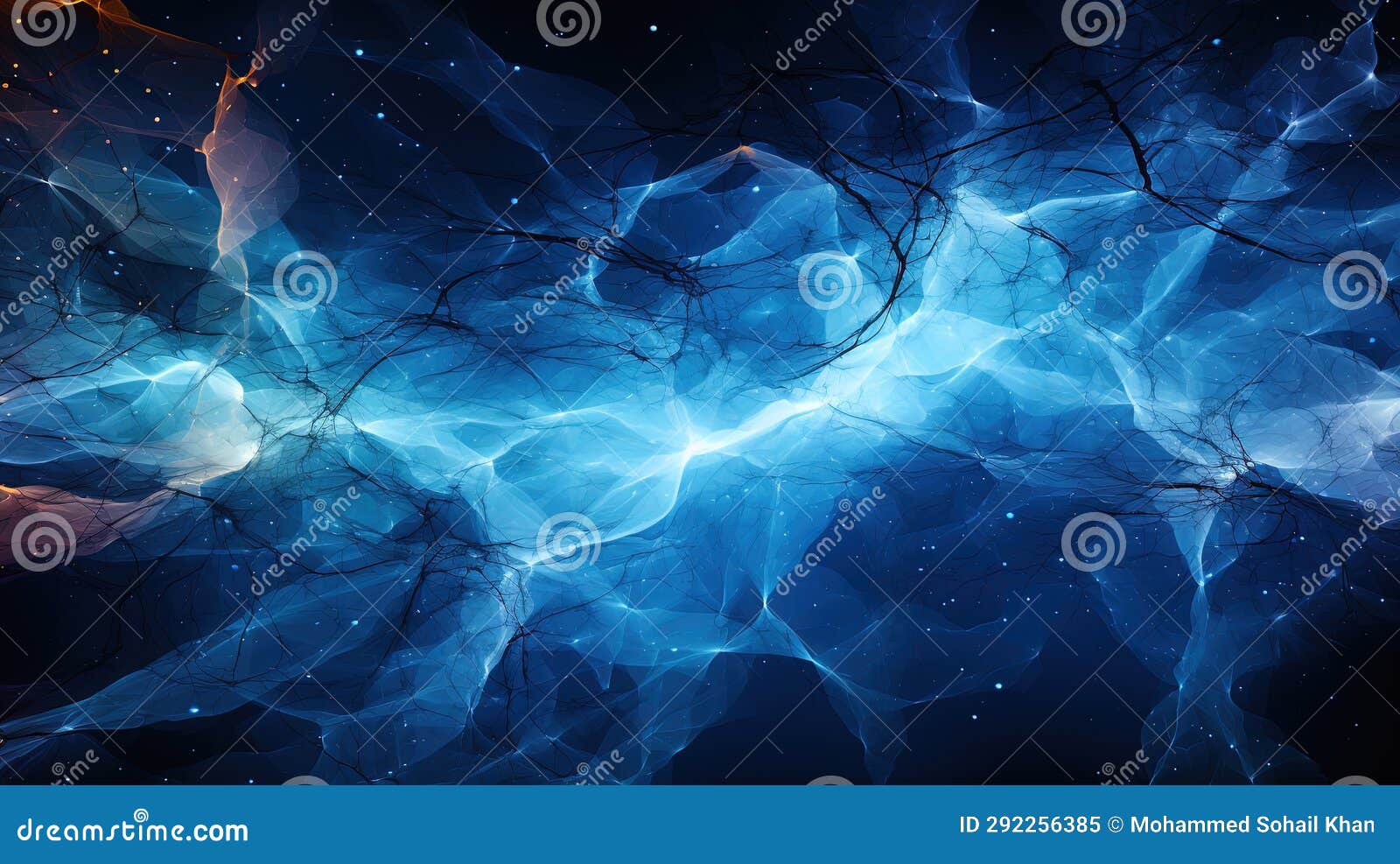 Quantum Network Abstract Deep Blue Digital Background Stock ...