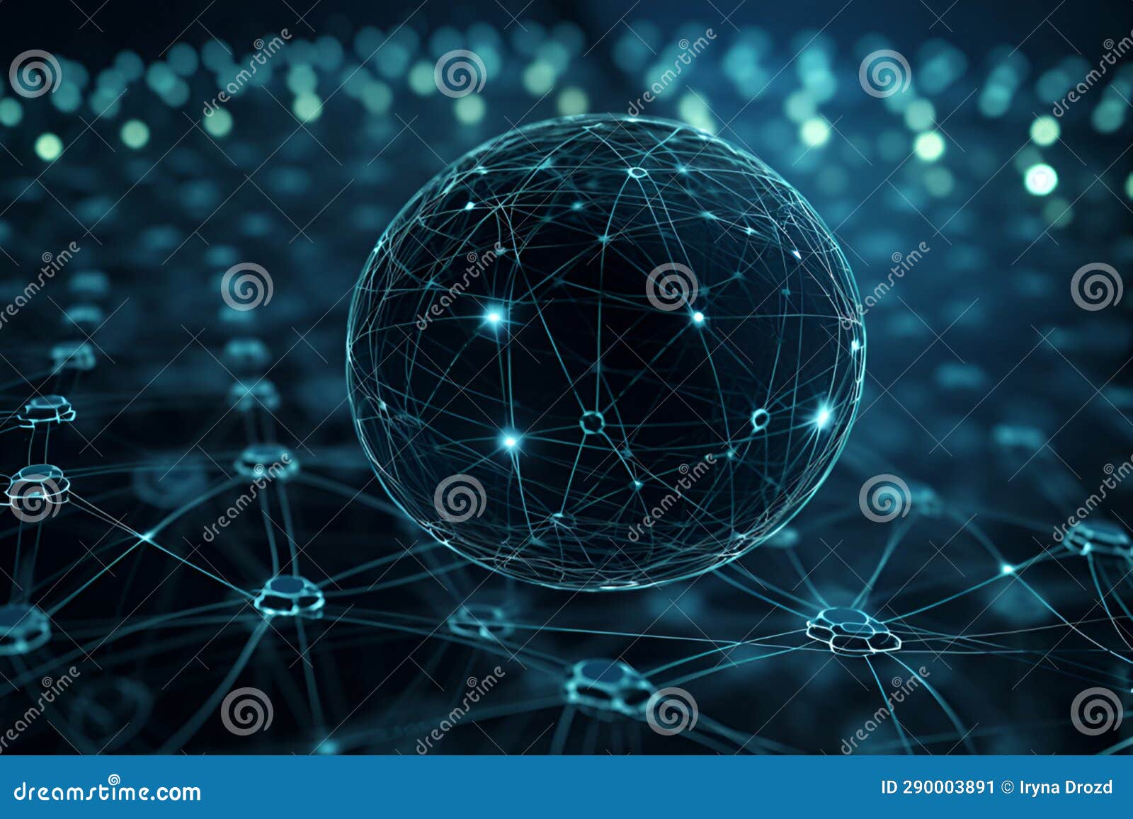 Quantum Network Concept. Processing a Lot of Data . Digitalization ...