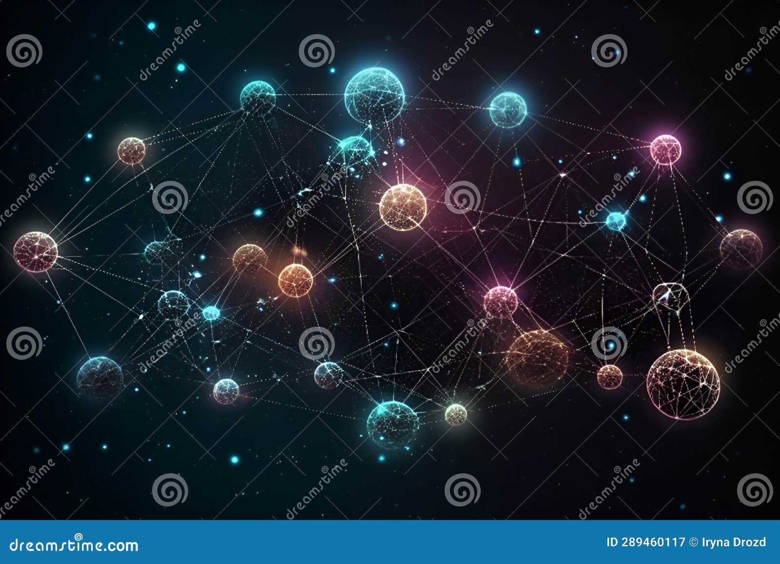 Quantum Network Concept. Processing a Lot of Data . Digitalization ...