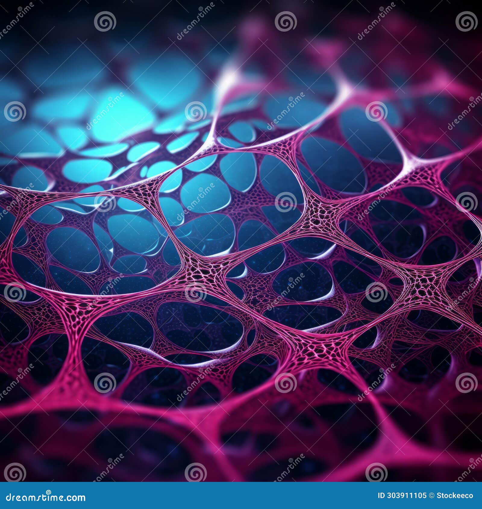 Quantum Networking Background With 3d Tissue Cell Rendering Royalty ...