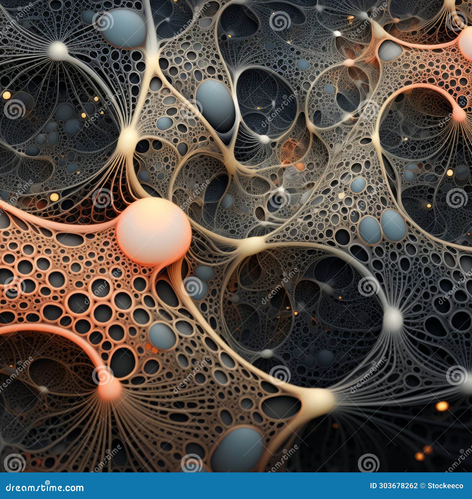 Quantum Networking Background: Fractal 3d Animation with Lace Patterns ...