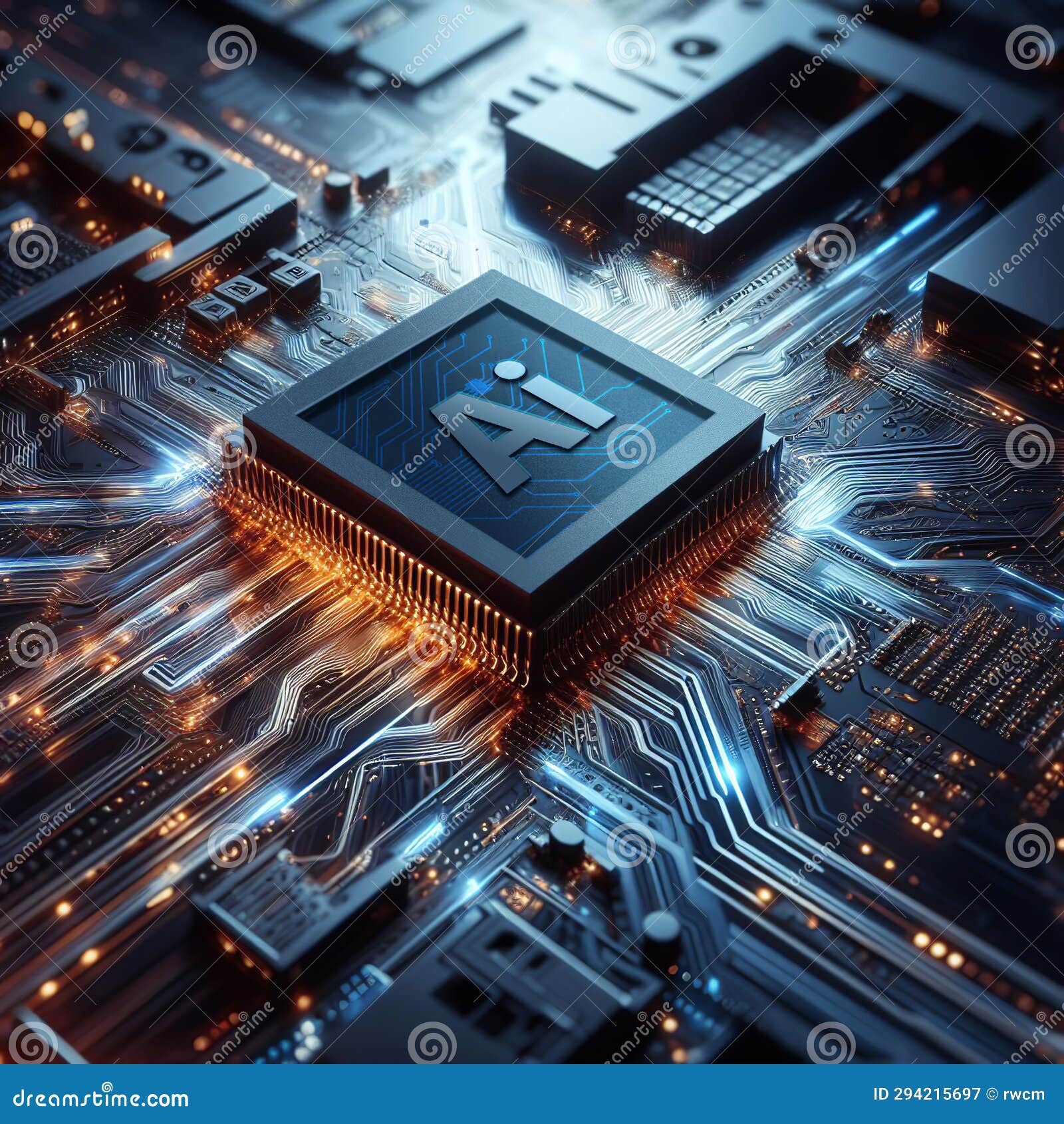 Quantum Neural: Unleashing the Future of AI Processing Stock Image ...