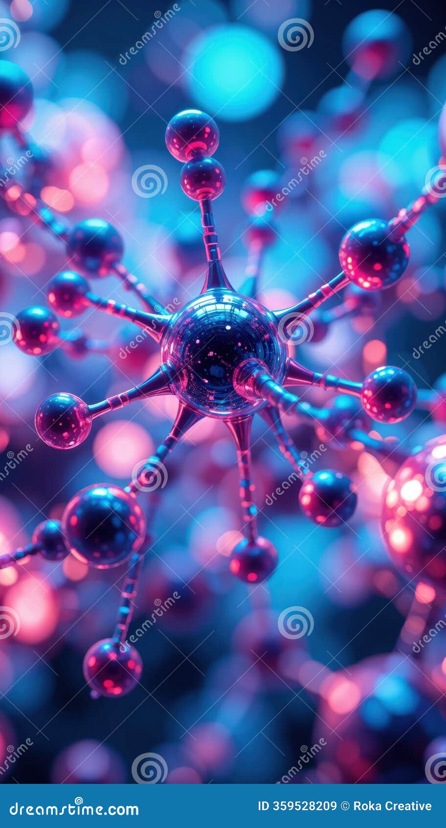 "Quantum Nexus: a Luminous Molecular Vision" Stock Illustration ...