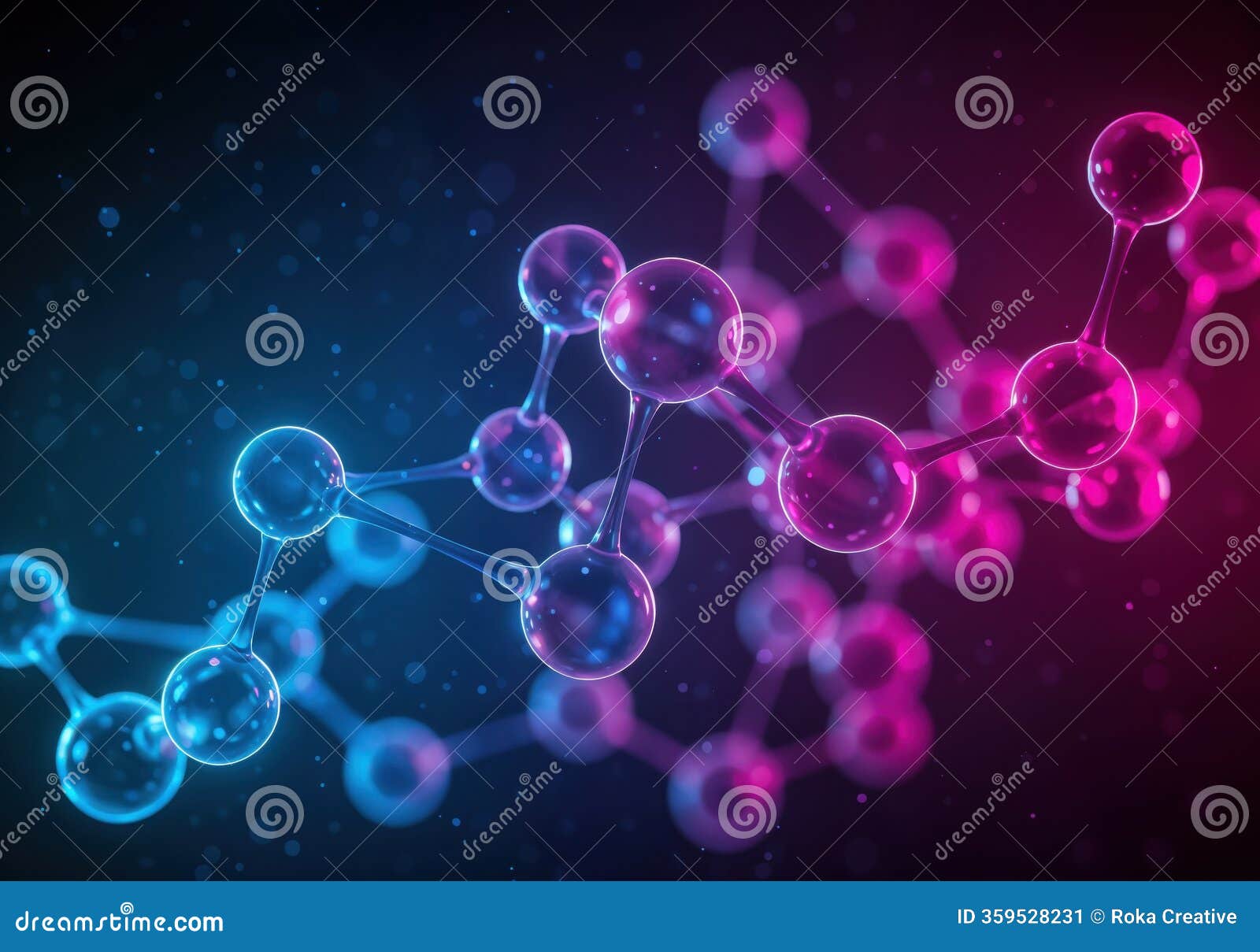 "Quantum Nexus: a Luminous Molecular Vision" Stock Illustration ...