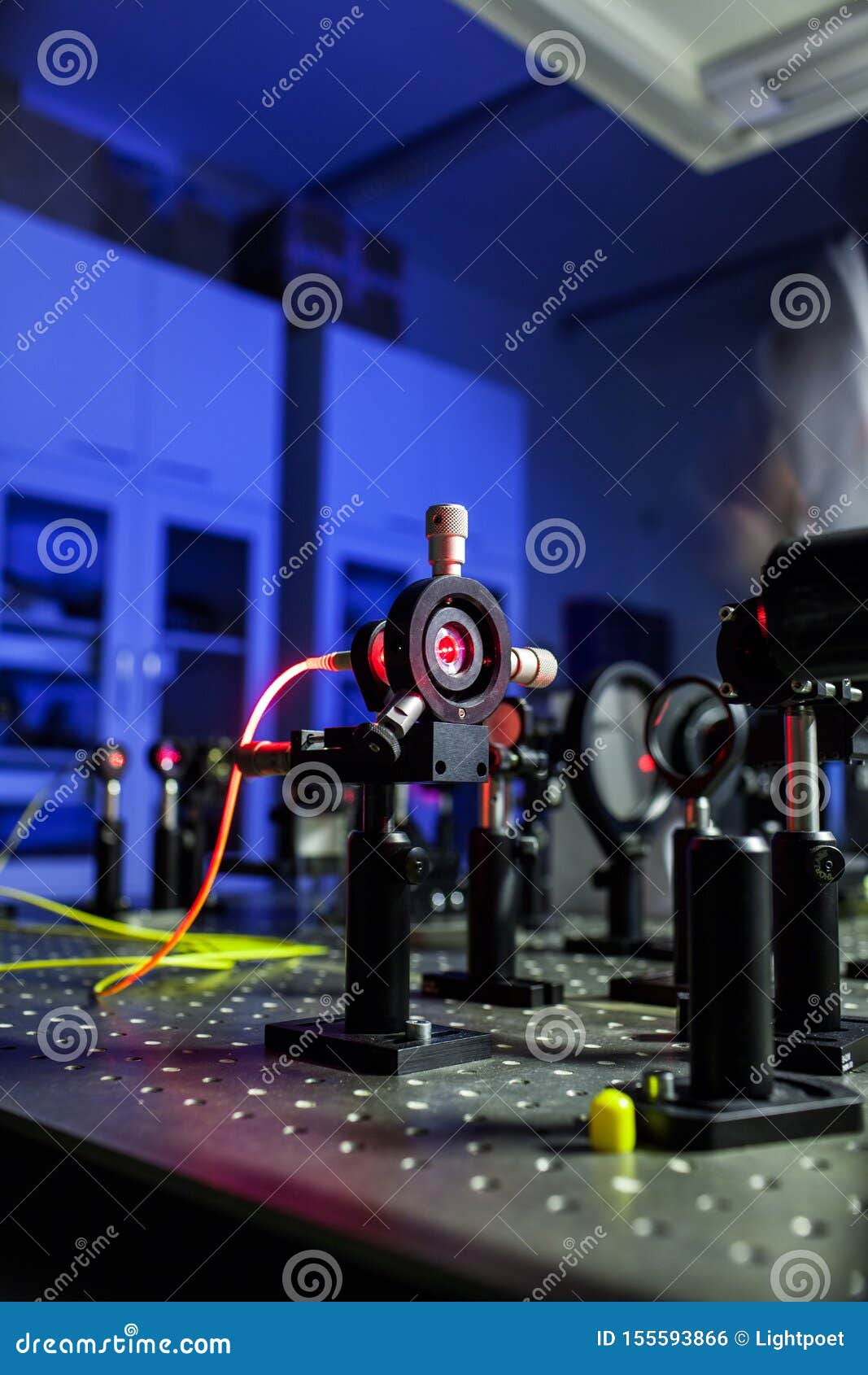 Quantum Optics Lab Installations with Laser, Irises, Appertures Stock ...