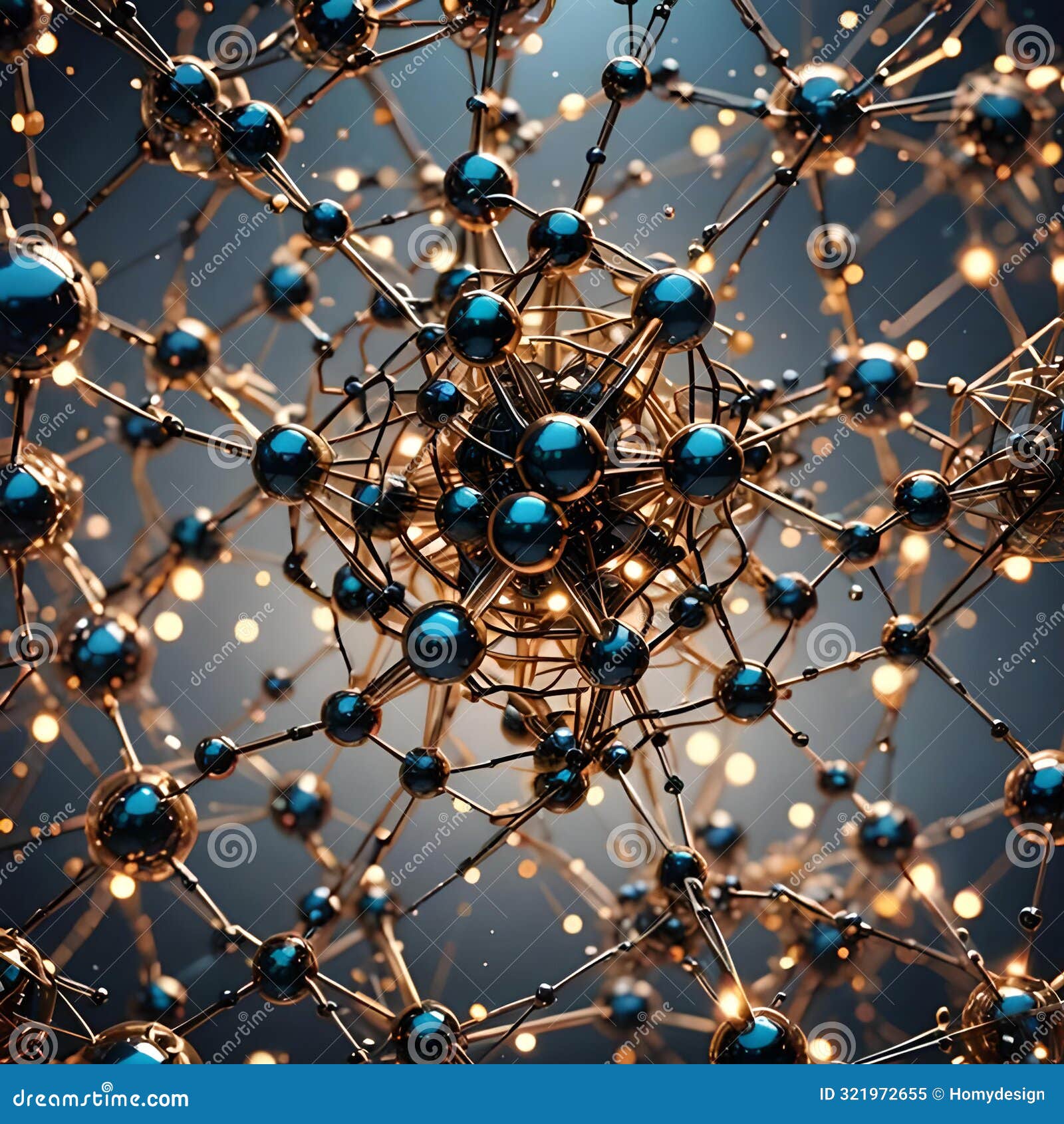 Quantum Physics Concept of Atoms Interactions Stock Illustration ...