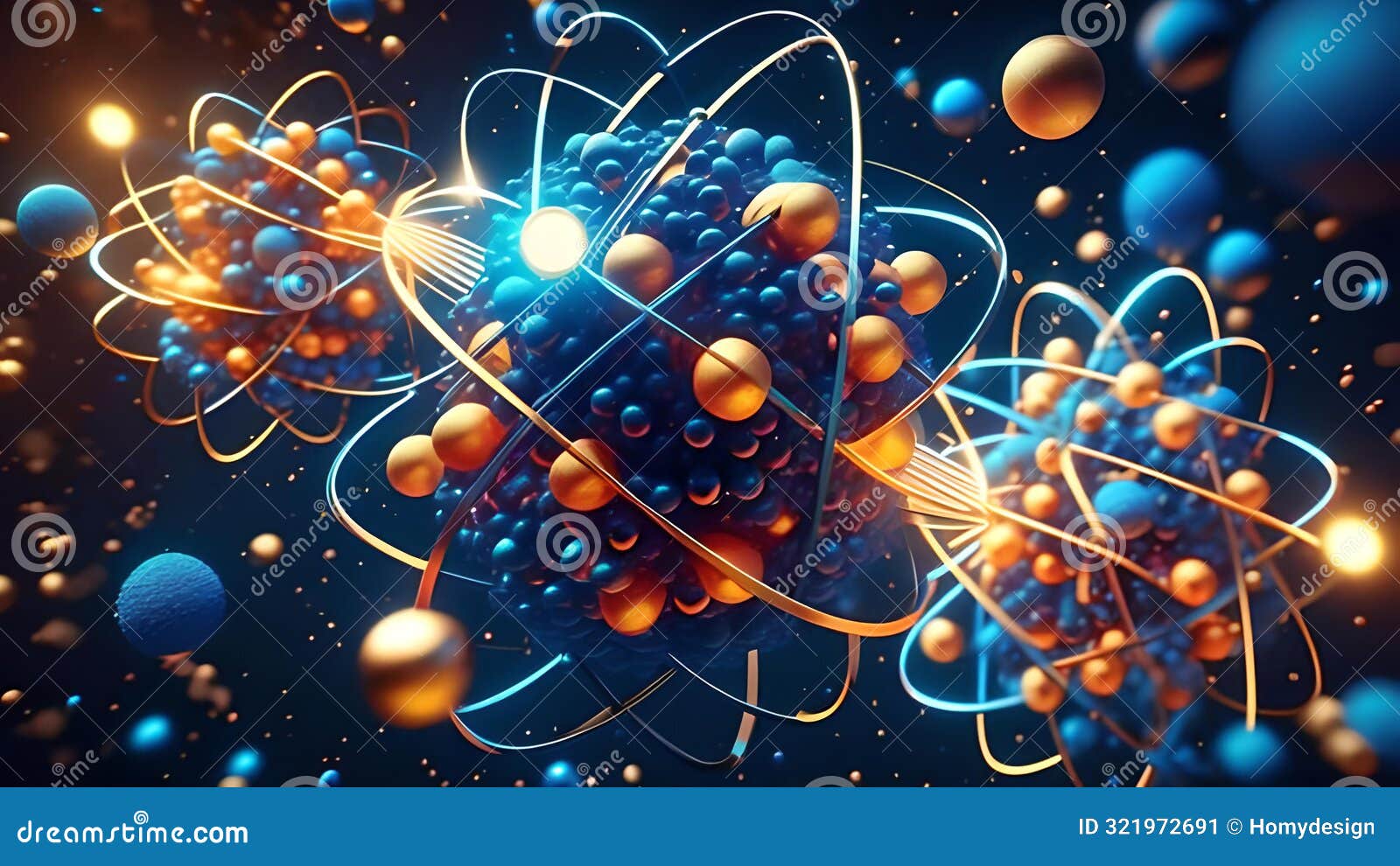 Quantum Physics Concept Of Atoms Interactions Stock Image ...