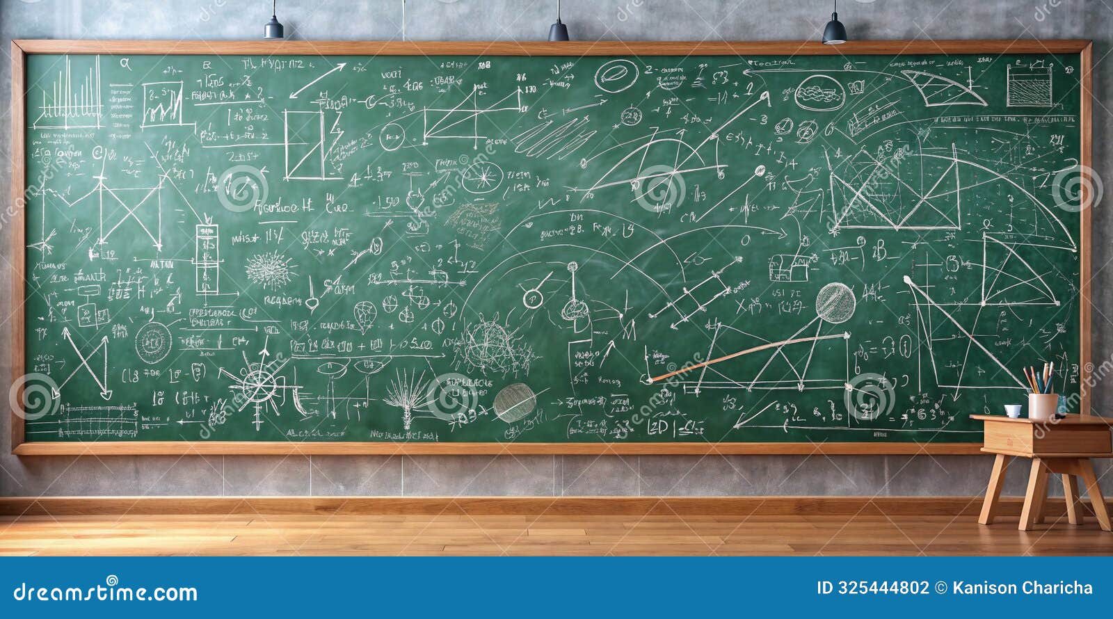 Quantum Physics Equations on Classroom Chalkboard Creative AI Stock ...