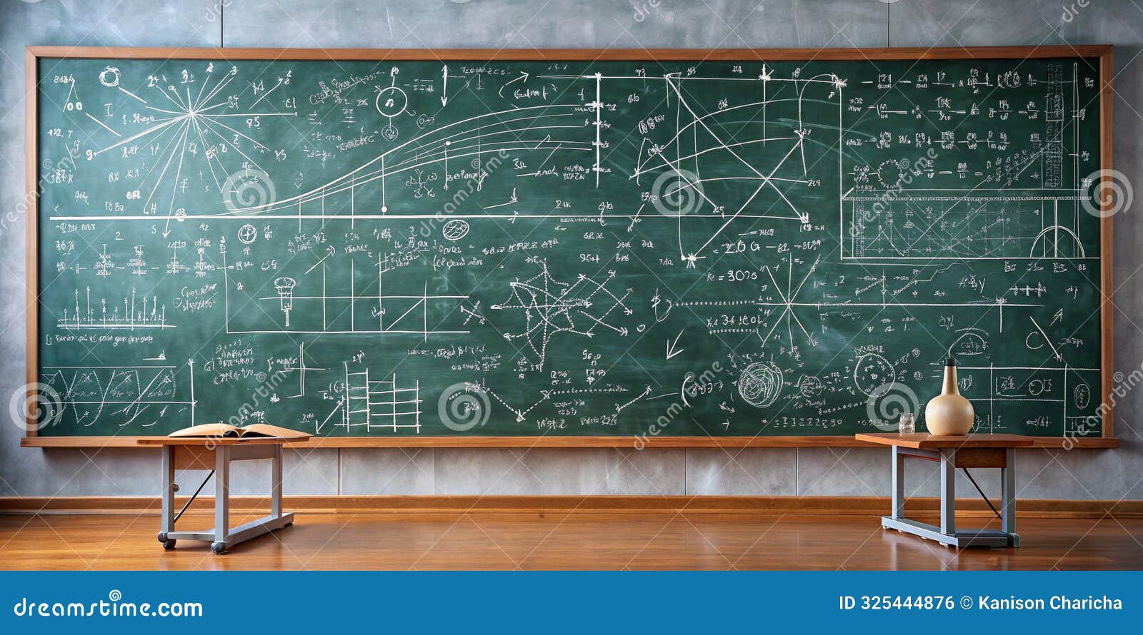 Quantum Physics Equations on Classroom Chalkboard Creative AI Stock ...