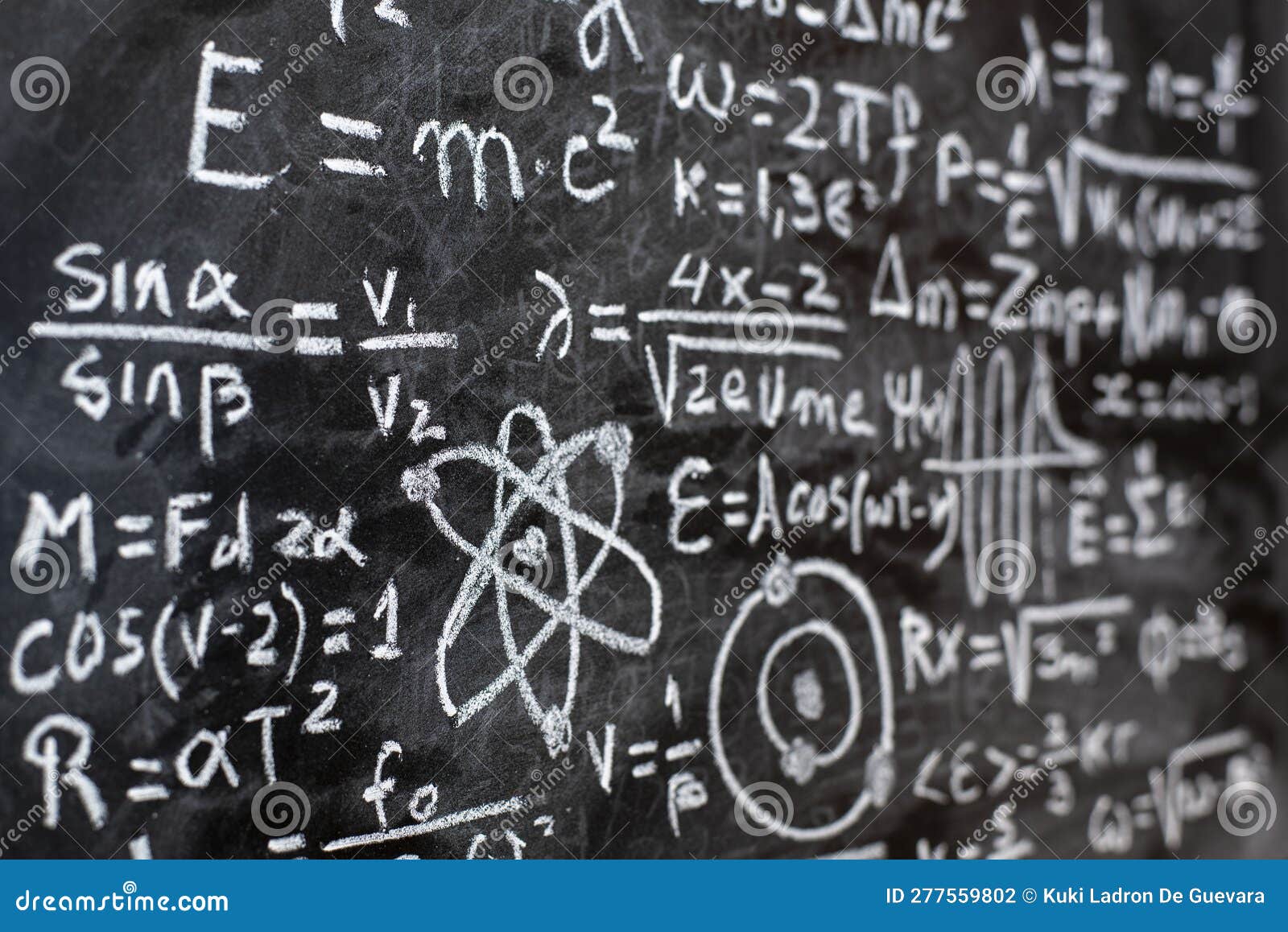 Quantum Physics Formulas Written on a Blackboard Stock Photo - Image of ...