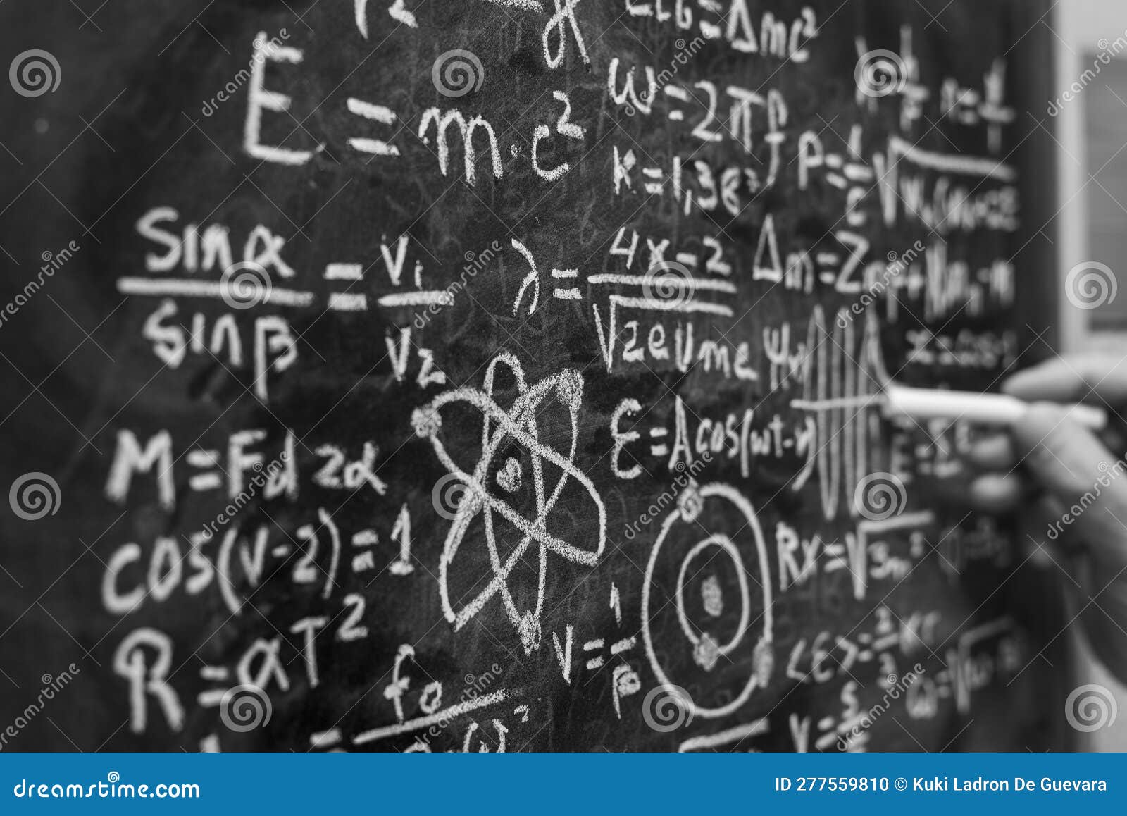 Quantum Physics Formulas Written on a Blackboard Stock Photo - Image of ...