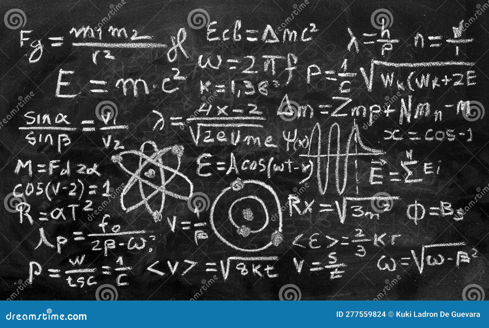 Quantum Physics Formulas Written on a Blackboard Stock Photo - Image of ...