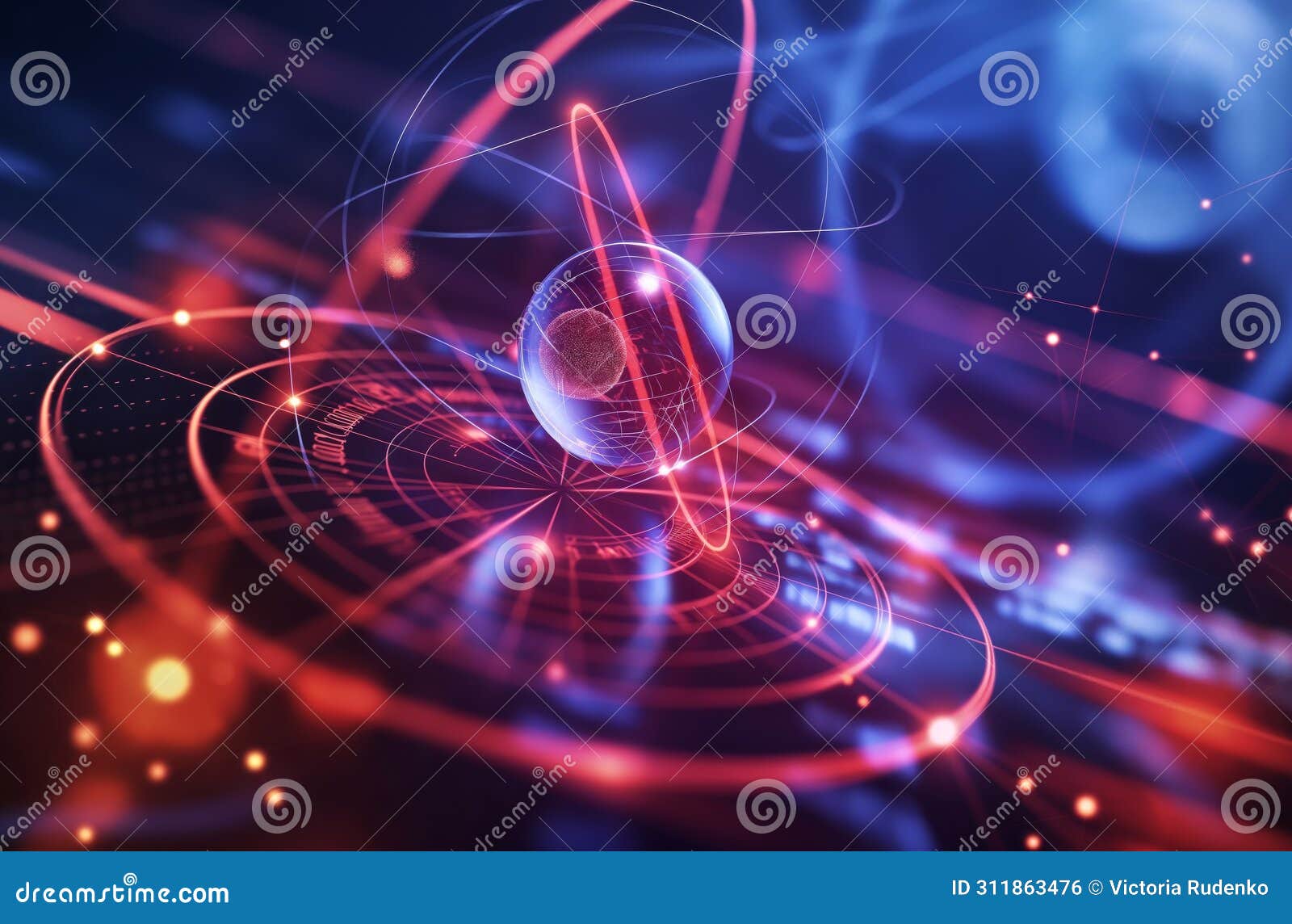 Quantum Physics Visualization Stock Photo - Image of particle ...