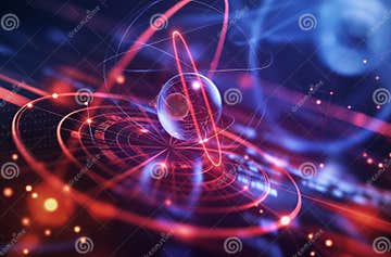 Quantum Physics Visualization Stock Photo - Image of particle ...