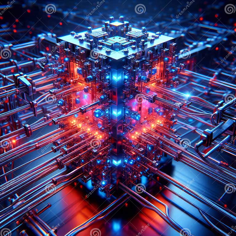 Quantum processing laser stock illustration. Illustration of coloured ...