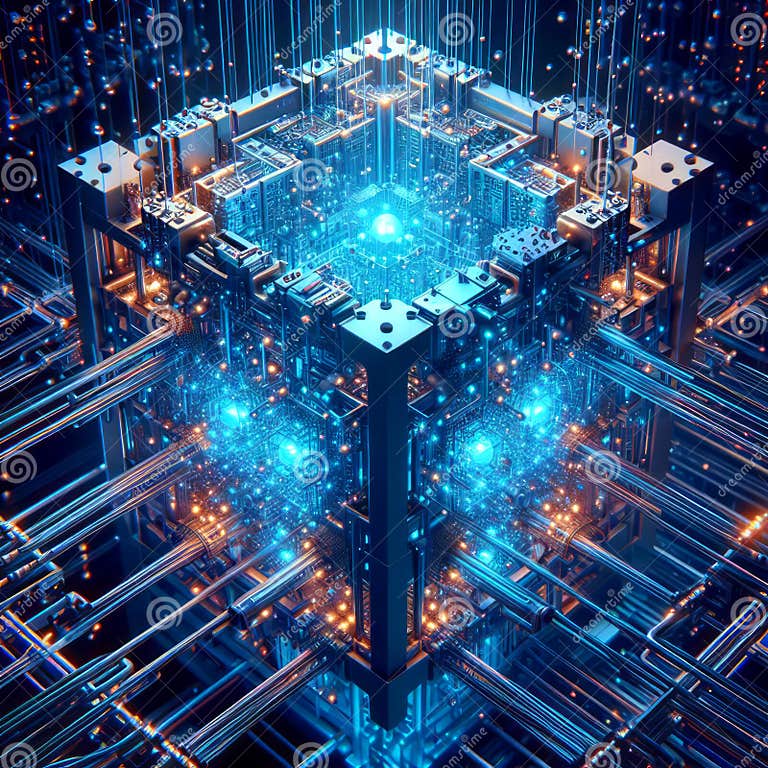 Quantum processing laser stock illustration. Illustration of state ...