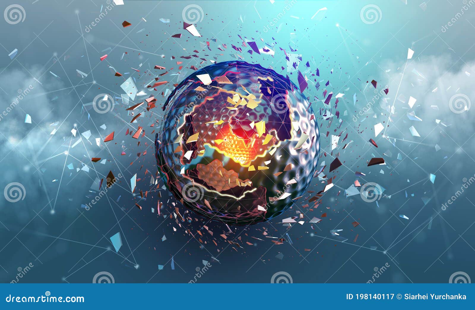 Quantum Processor and Big Data. Realistic 3D Illustration Stock ...