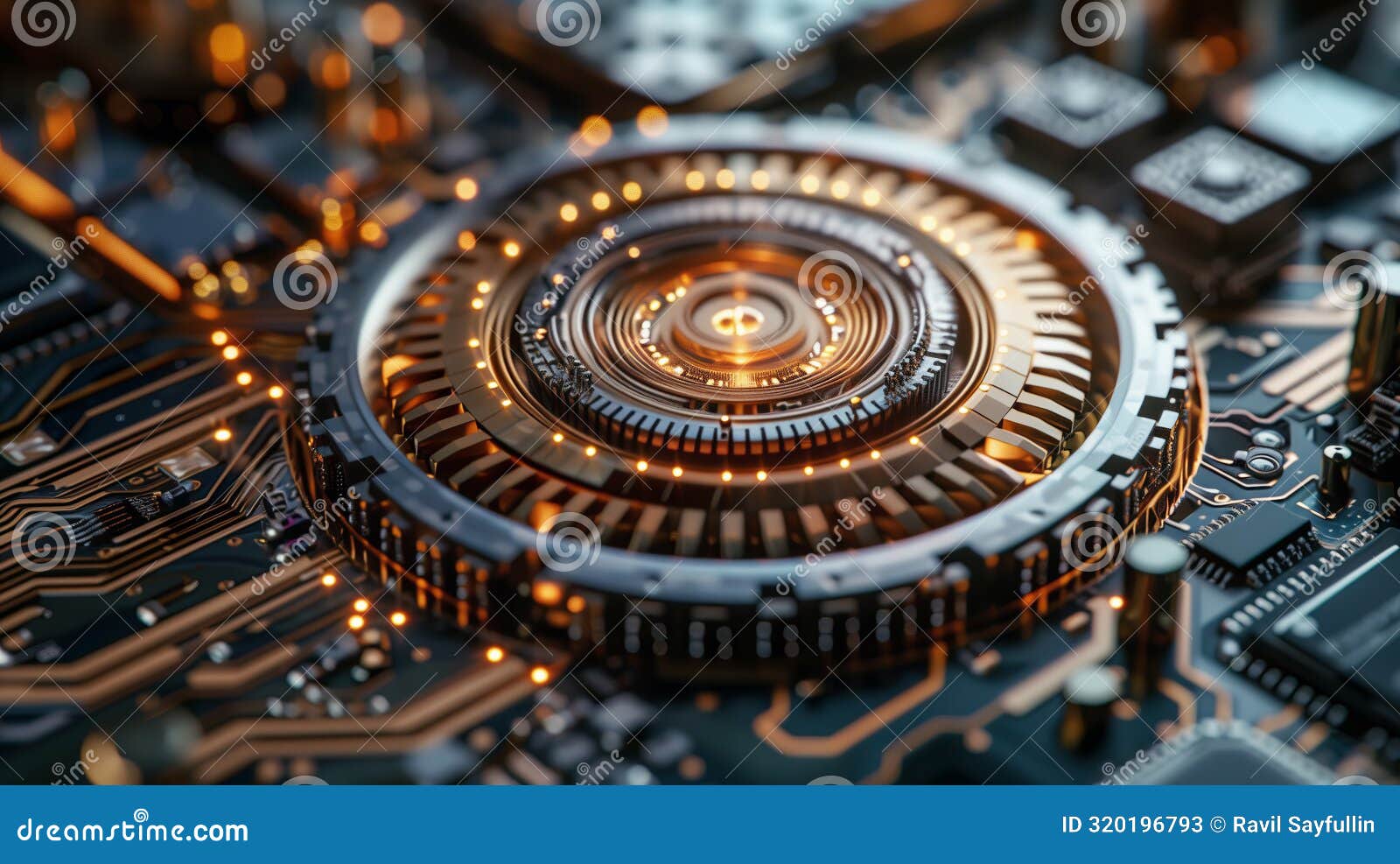 Quantum Processor at the Center of an Advanced Computer Board Stock ...