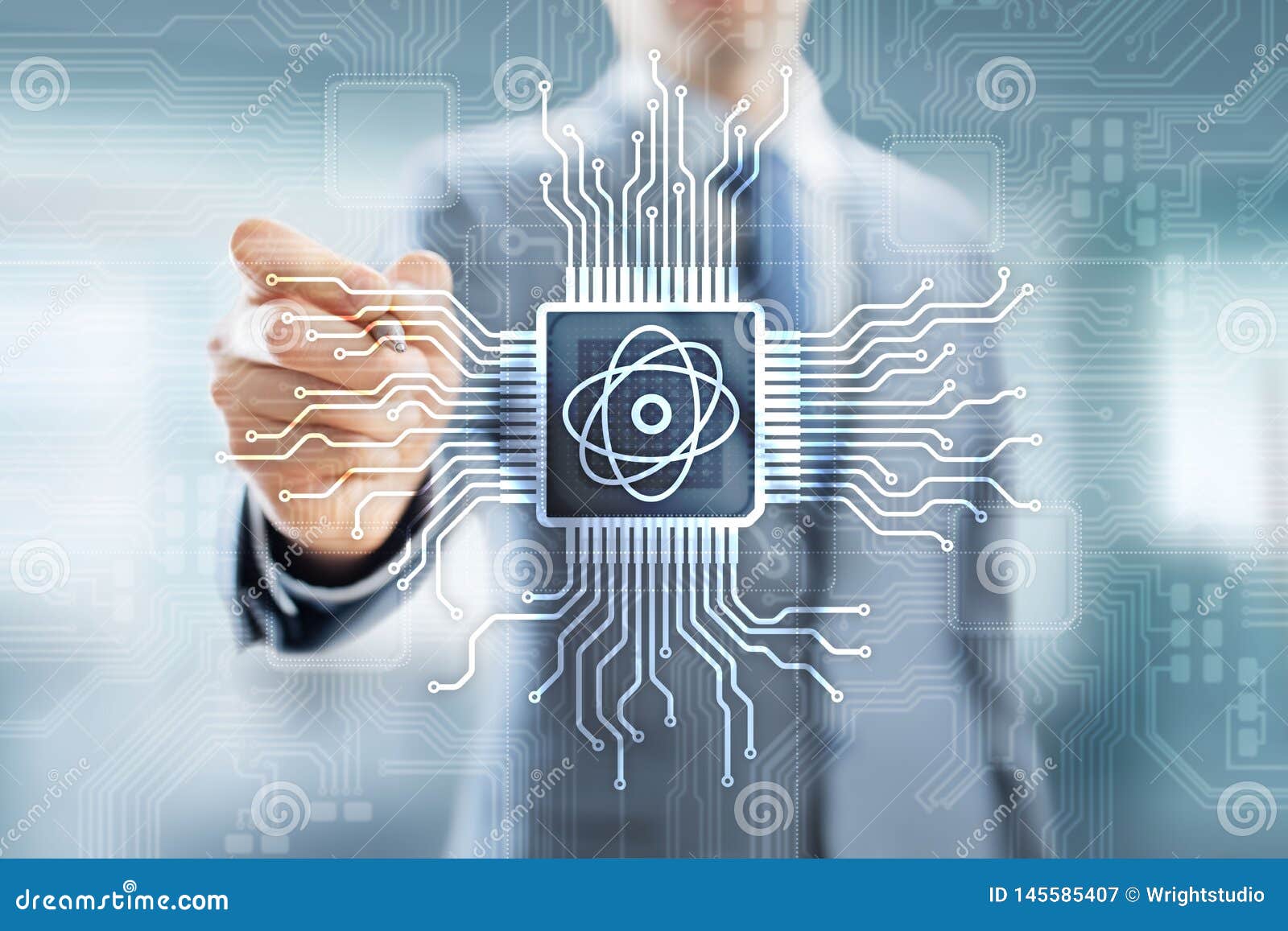 Quantum Processor Chip Powerful Supercomputer, Modern Technology and ...