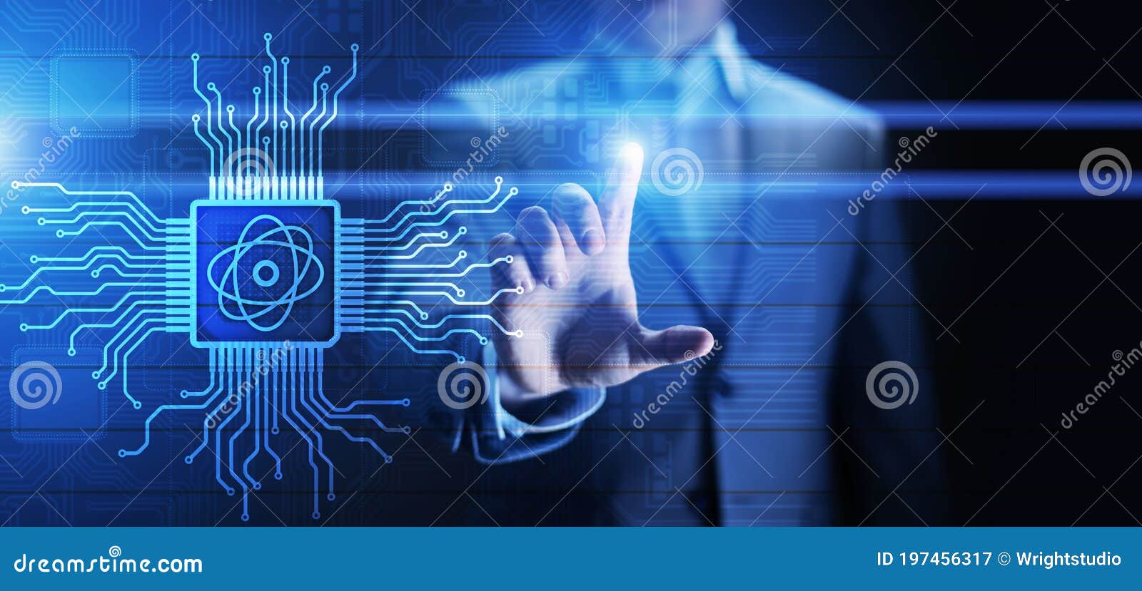 Quantum Processor Chip Powerful Supercomputer, Modern Technology and ...