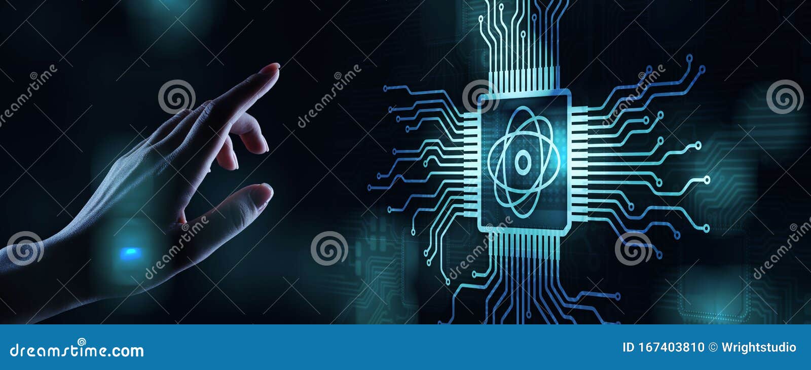 Quantum Processor Chip Powerful Supercomputer, Modern Technology and ...