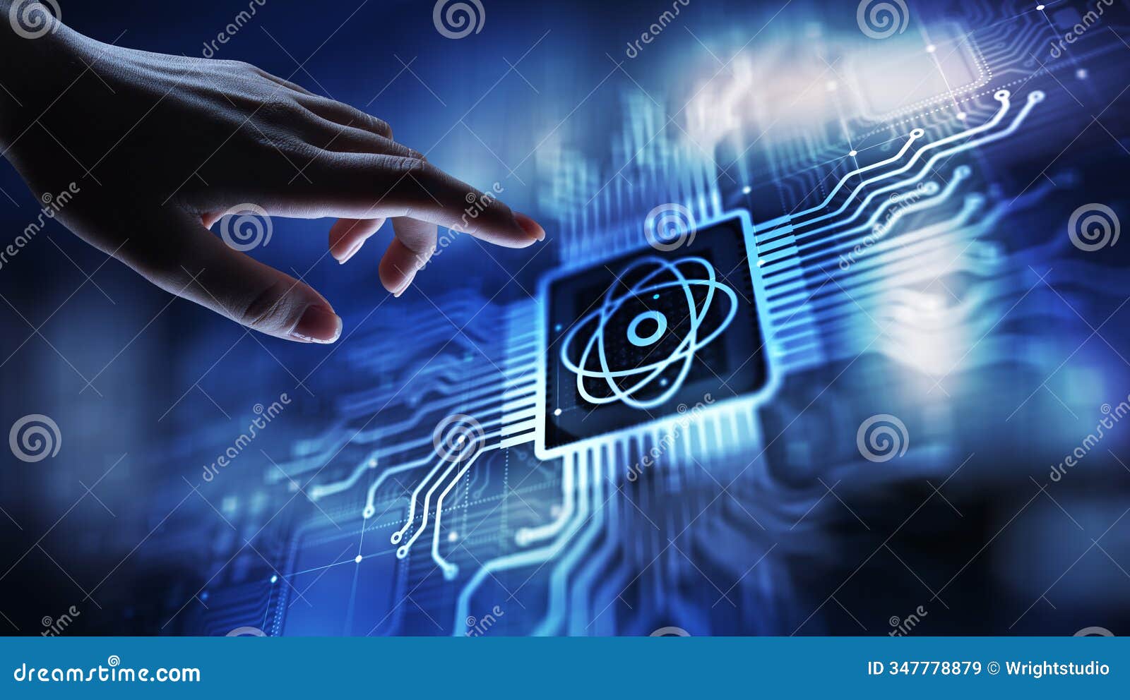 Quantum Processor Chip Powerful Supercomputer, Modern Technology and ...