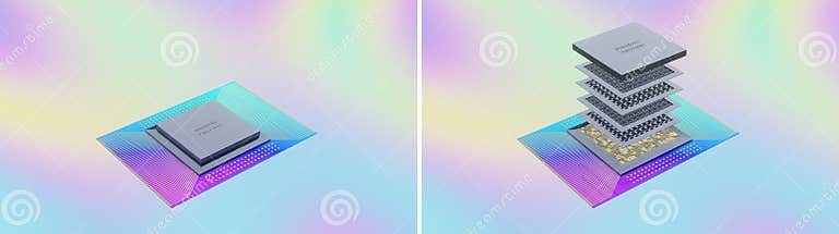Quantum Processor Concept with Quantum Qubits Circuit Boards in Layers ...