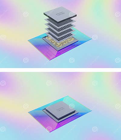 Quantum Processor Concept with Quantum Qubits Circuit Boards in Layers ...