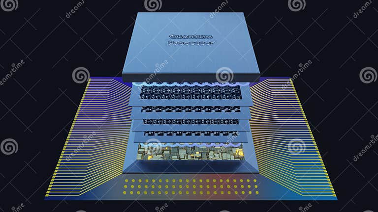 Quantum Processor Concept with Quantum Qubits Circuit Boards in Layers ...