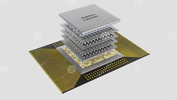 Quantum Processor Concept with Quantum Qubits Circuit Boards in Layers ...