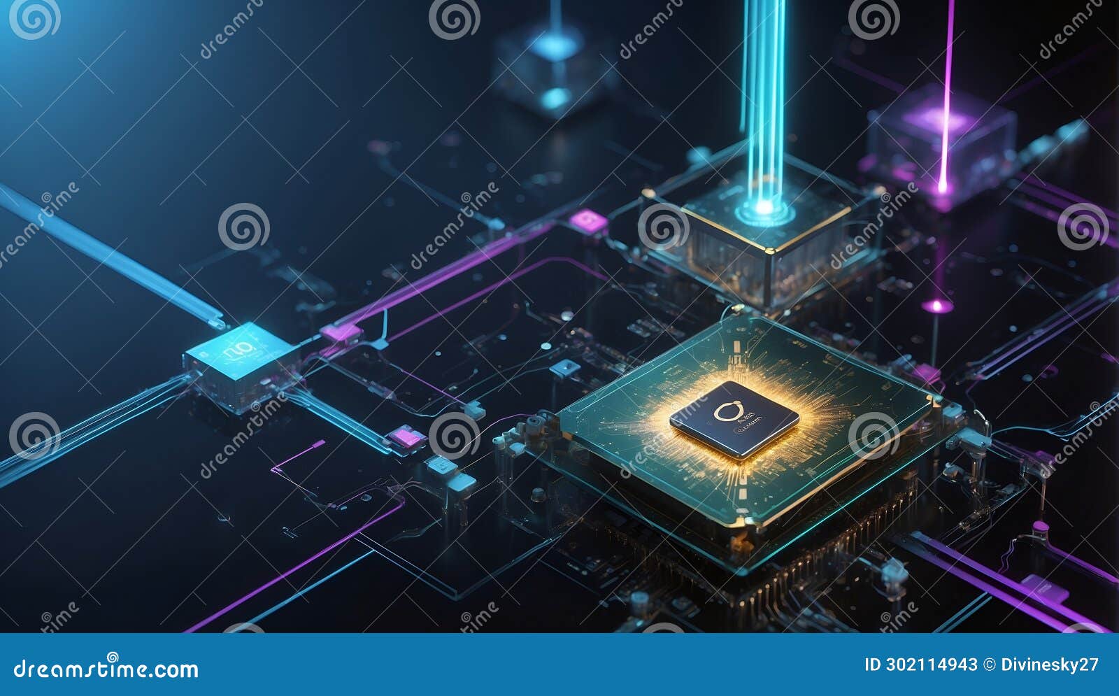 Semiconductor-Based Quantum Module. AI Generate Stock Illustration ...