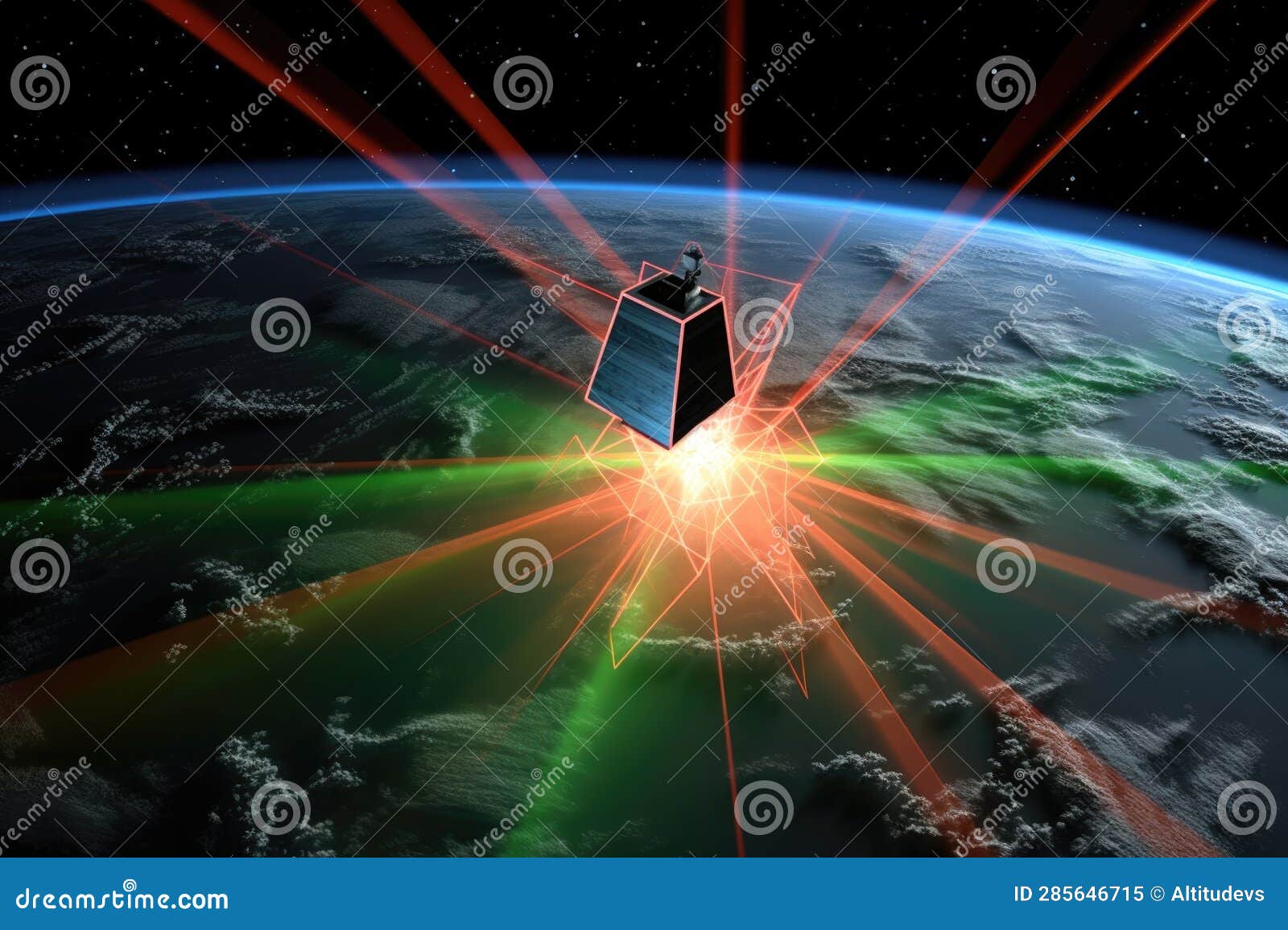 Quantum Radar Beams Detecting Objects in Space Stock Image - Image of ...