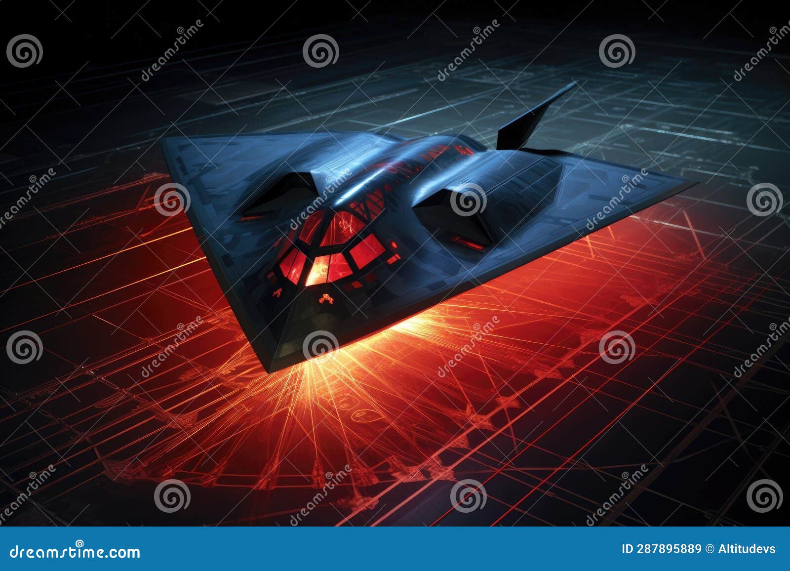 Quantum Radar Detection of Stealth Aircraft Stock Illustration ...