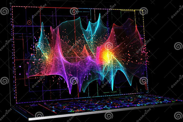 Quantum Radar Signals Visualized on a Computer Screen Stock Photo ...