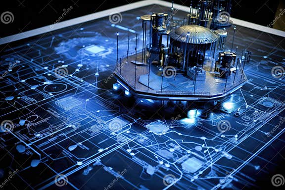 Quantum Radar Technology Blueprint and Schematics Stock Photo - Image ...
