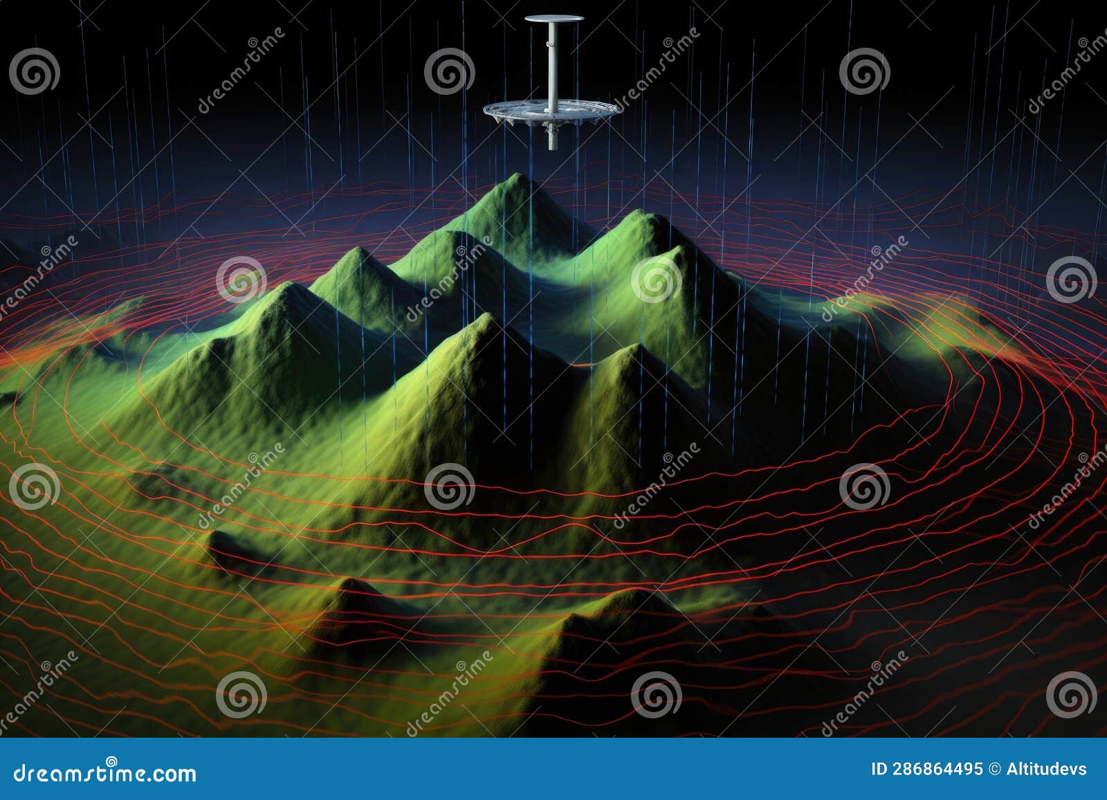 Quantum Radar Wave Propagation Illustration Stock Illustration ...