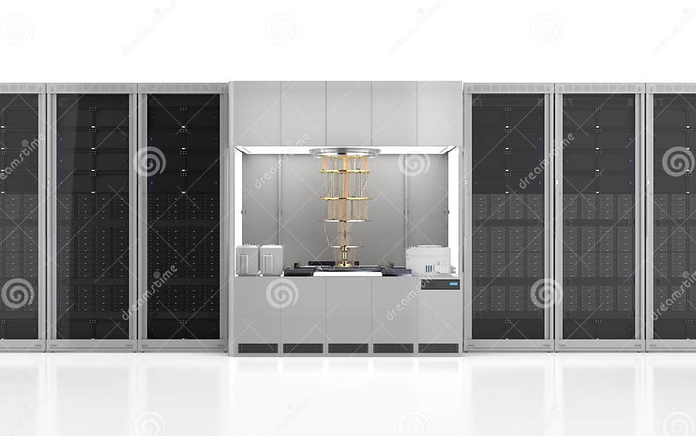 Quantum Server Network with Quantum Computer Machine in Server Room ...