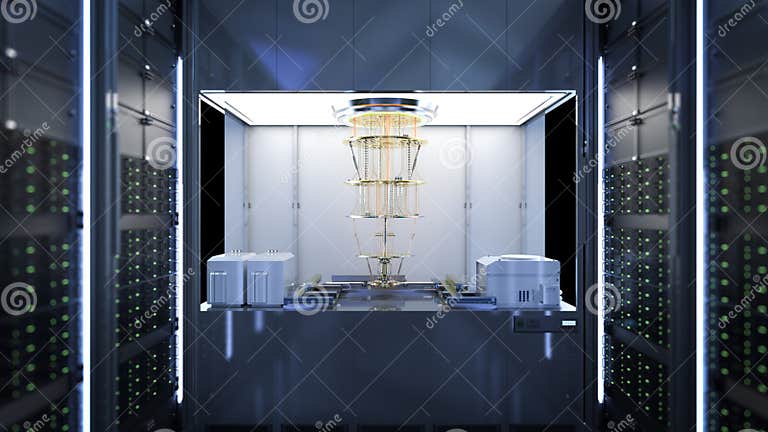 Quantum Server Network with Quantum Computer Machine in Server Room ...