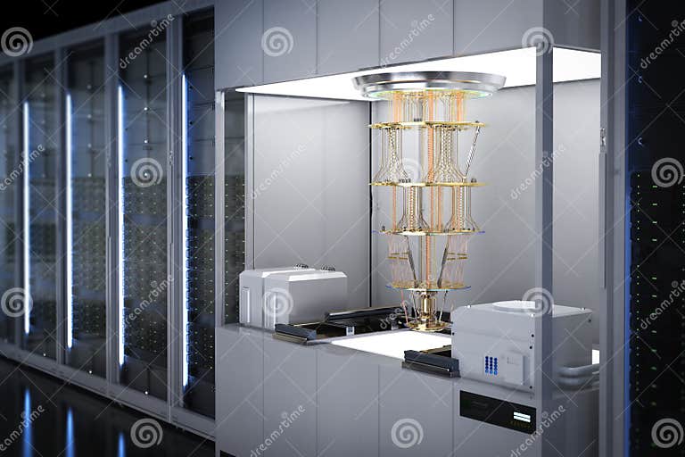 Quantum Server Network with Quantum Computer Machine in Server Room ...