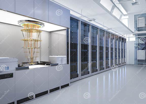 Quantum Server Network with Quantum Computer Machine in Server Room ...