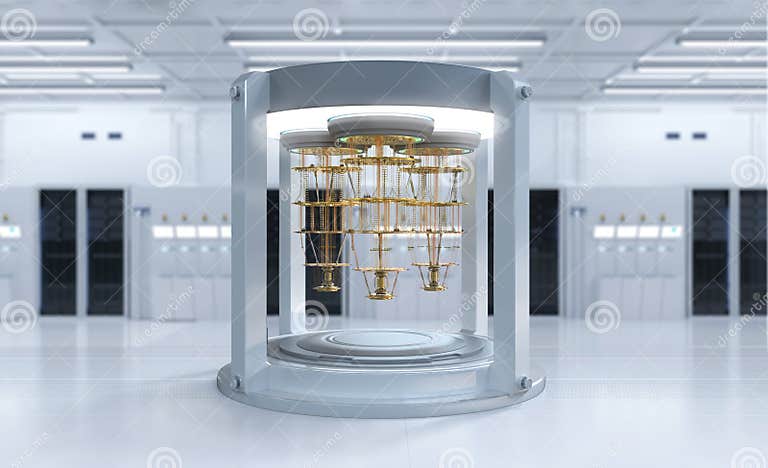 Quantum Server Network with Quantum Computer Machine in Server Room ...