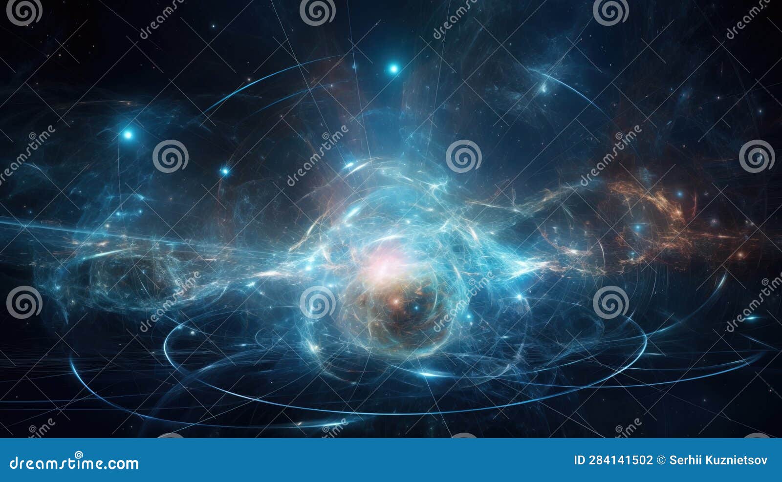 Quantum Space Explosion, Colorful Lines Abstract Scientific ...