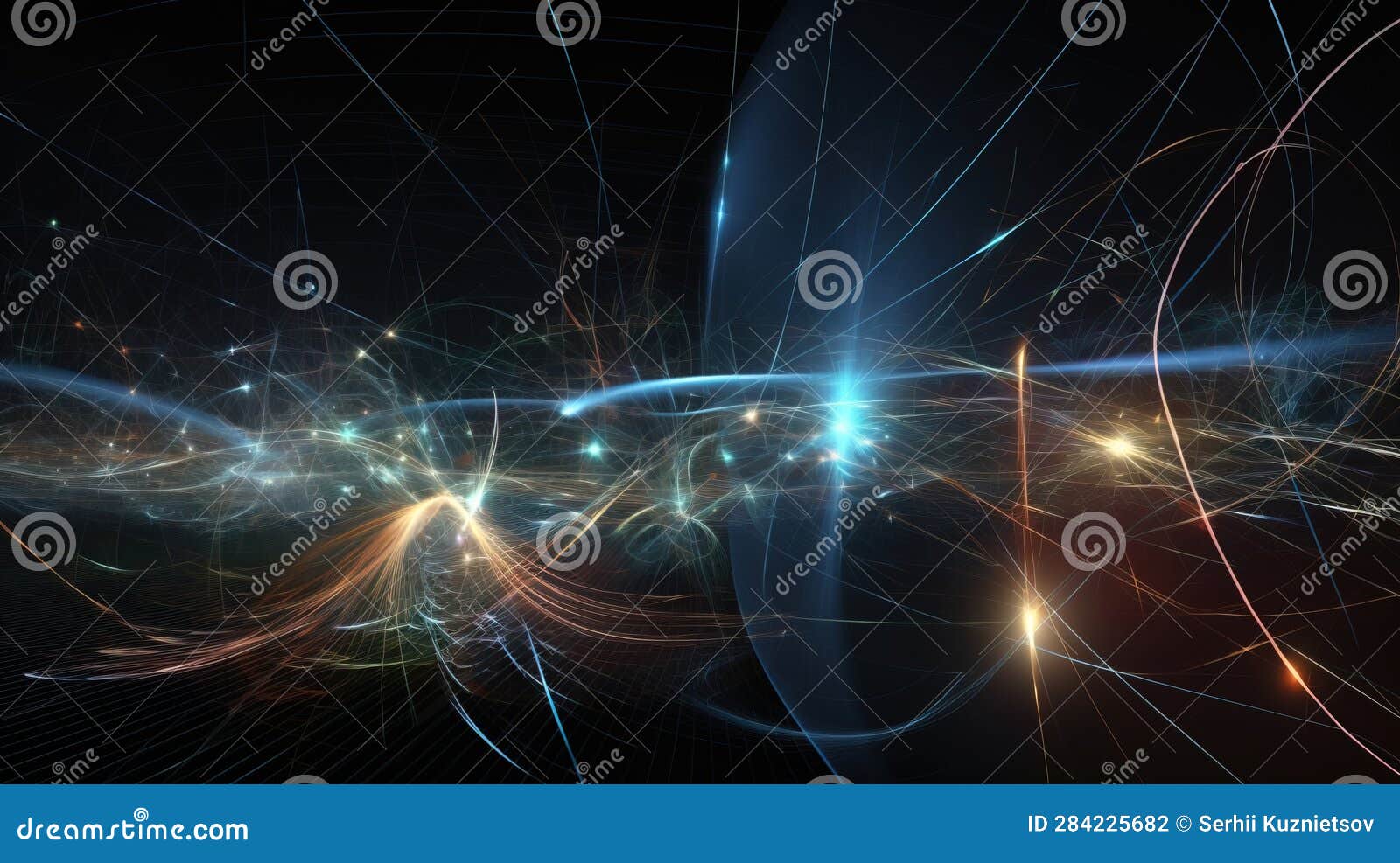 Quantum Space Explosion, Colorful Lines Abstract Scientific ...